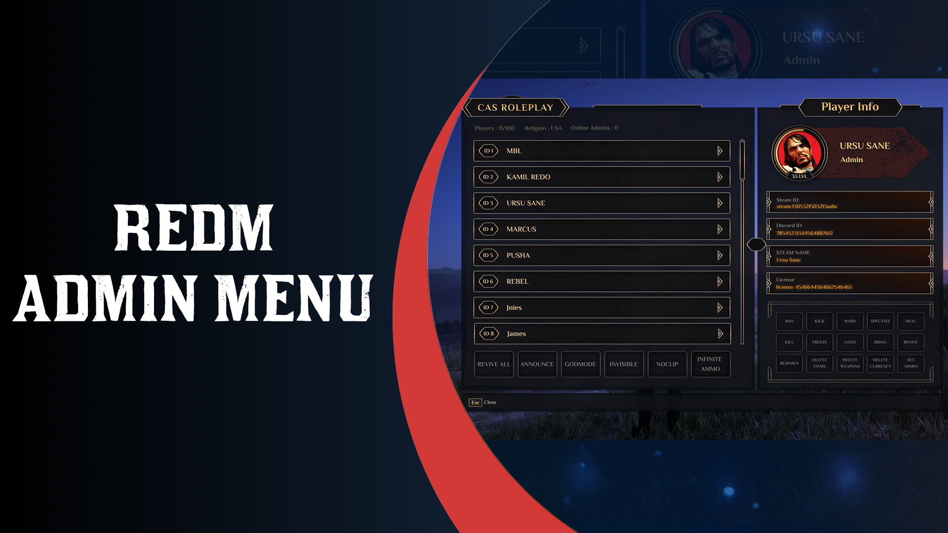 RedM Admin Menu for VORP - Enhance Server Management
