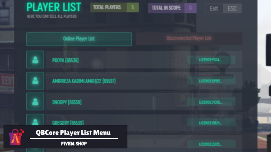 FiveM Player List | Efficient Player Monitoring Script FiveM Player List | Efficient Player Monitoring Script