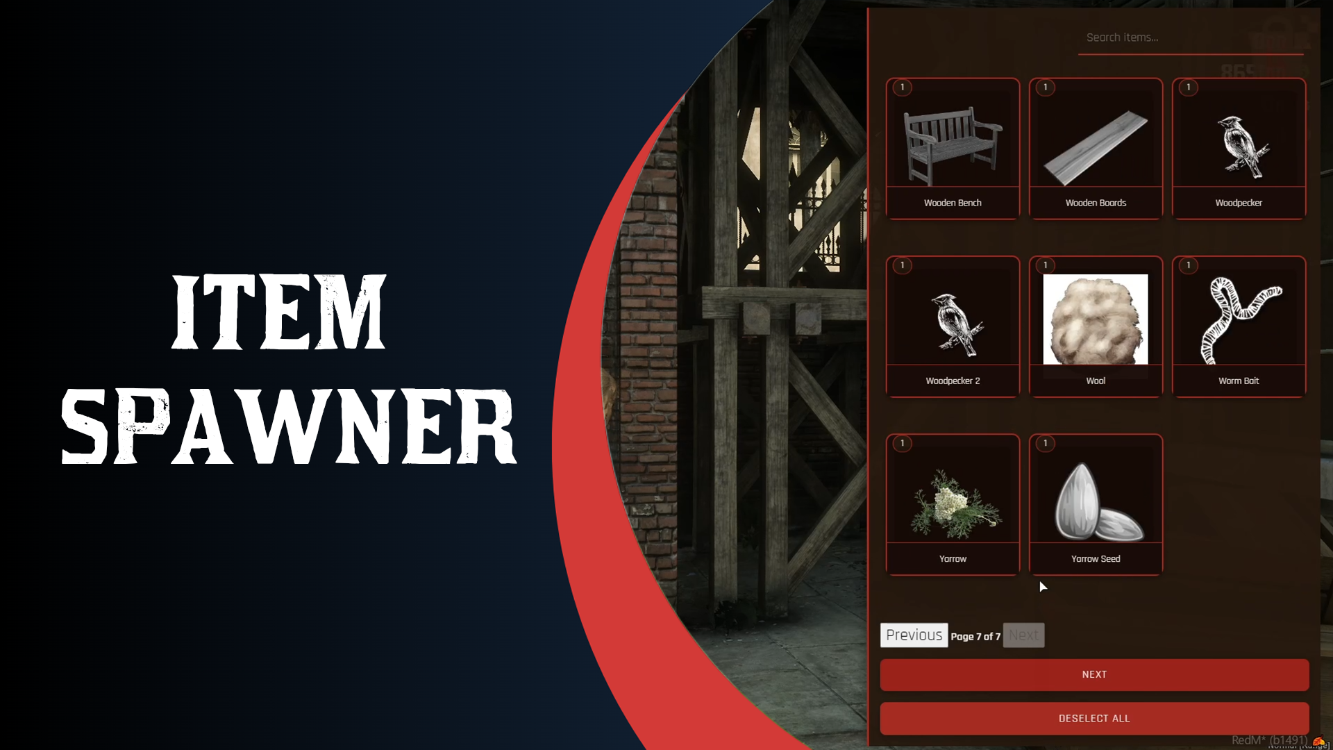 RedM Item Spawner Menu - Admin Menu for RedM Server