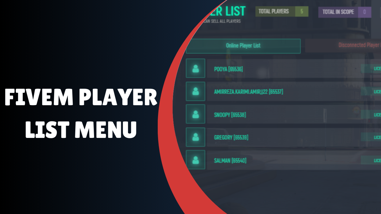 FiveM Player List Menu - Real-Time Player Monitoring